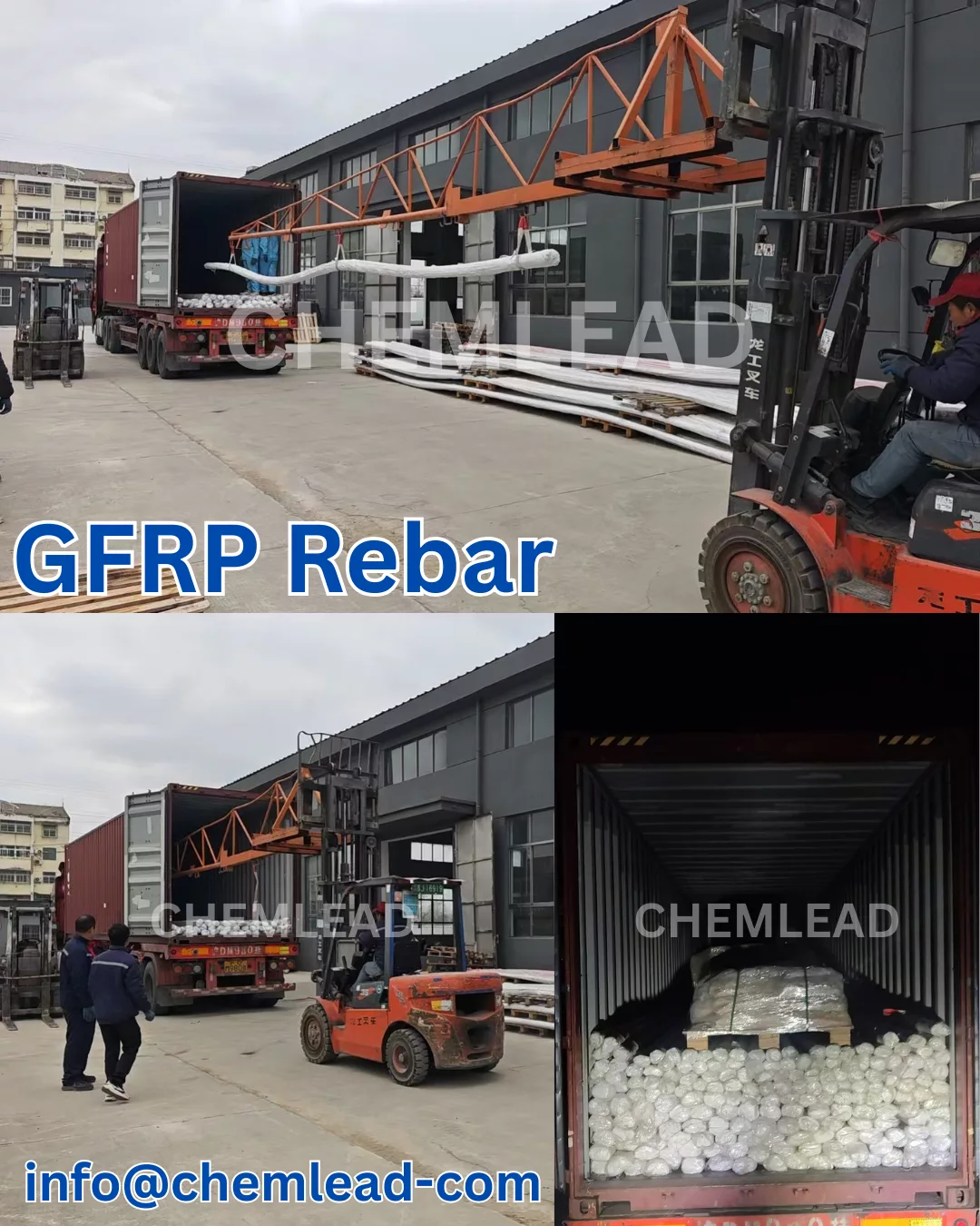 Fiberglass Rebar Loading in Progress: Factory-Direct FRP Rebar Ready ...